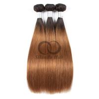 China Straight Remy Human Hair Bundles #T1B/30 Brazilian Weave 10-28 Inch 3 Bundles for sale