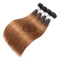 China Straight Remy Human Hair Bundles #T1B/30 Brazilian Weave 10-28 Inch 3 Bundles for sale