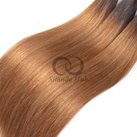 China Straight Remy Human Hair Bundles #T1B/30 Brazilian Weave 10-28 Inch 3 Bundles for sale