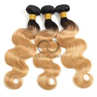 China T1B/27 Body Wave Remy Human Hair Bundles 10-28 Inch Brazilian Sew In Weave 3 Bundles for sale