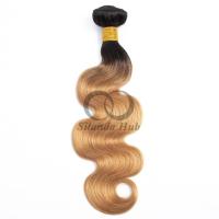 China T1B/27 Body Wave Remy Human Hair Bundles 10-28 Inch Brazilian Sew In Weave 3 Bundles for sale