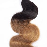 China T1B/27 Body Wave Remy Human Hair Bundles 10-28 Inch Brazilian Sew In Weave 3 Bundles for sale