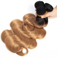 China T1B/27 Body Wave Remy Human Hair Bundles 10-28 Inch Brazilian Sew In Weave 3 Bundles for sale