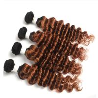 China T1B/30 Deep Wave Remy Human Hair Bundles 10-28 Inch Brazilian Sew In Weave for sale