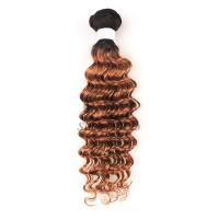 China T1B/30 Deep Wave Remy Human Hair Bundles 10-28 Inch Brazilian Sew In Weave for sale