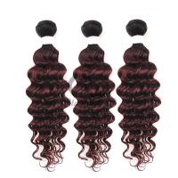 China Remy Human Hair Deep Wave Bundles 10-28 Inch Brazilian Sew In Weave 3 Bundles Set for sale