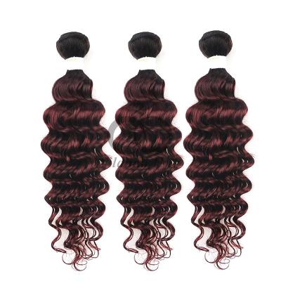China Remy Human Hair Deep Wave Bundles 10-28 Inch Brazilian Sew In Weave 3 Bundles Set for sale