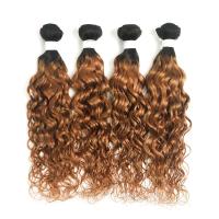 China T1B/30 Water Wave Remy Human Hair Bundles 10-28 Inch Brazilian Sew In Weave 3 Bundles for sale