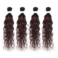 China T1B/99J Water Wave Remy Human Hair Bundles 10-28 Inch Brazilian Sew In Weave 3 Bundles Set for sale