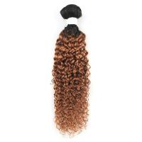 China T1B/30 Kinky Curly Remy Human Hair Bundles 10-28 Inch Brazilian Sew In Weave for sale