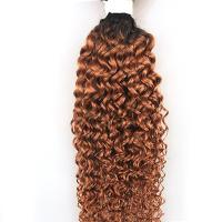 China T1B/30 Kinky Curly Remy Human Hair Bundles 10-28 Inch Brazilian Sew In Weave for sale
