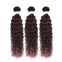China T1B/99J Kinky Curly Remy Human Hair Bundles 10-28 Inch Brazilian Sew In Weave for sale
