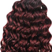 China T1B/99J Kinky Curly Remy Human Hair Bundles 10-28 Inch Brazilian Sew In Weave for sale