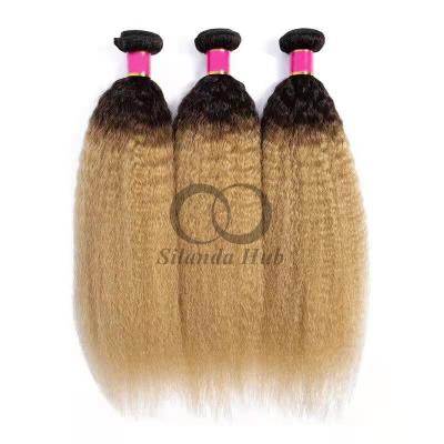 China Kinky Straight Remy Human Hair Bundles 10-28 Inch Brazilian Weave Sew In 3 Bundles Set for sale