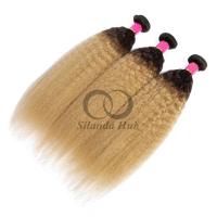 China Kinky Straight Remy Human Hair Bundles 10-28 Inch Brazilian Weave Sew In 3 Bundles Set for sale