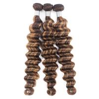 China P4/27 Deep Wave Remy Human Hair Bundles Sew In Weave Brazilian 3 Bundles 10-28 Inch for sale