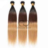 China Straight Remy Human Hair Bundles Sew In Weave Brazilian #T1B/4/27 14-28 Inch 3 Bundles for sale