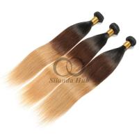 China Straight Remy Human Hair Bundles Sew In Weave Brazilian #T1B/4/27 14-28 Inch 3 Bundles for sale