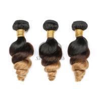 China T1B 4 27 Loose Wave Remy Human Hair Bundles 14 28 Inch Brazilian Weave Sew In for sale