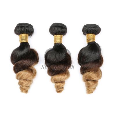 China T1B 4 27 Loose Wave Remy Human Hair Bundles 14 28 Inch Brazilian Weave Sew In for sale