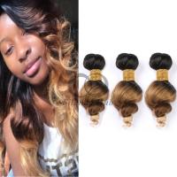 China T1B 4 27 Loose Wave Remy Human Hair Bundles 14 28 Inch Brazilian Weave Sew In for sale