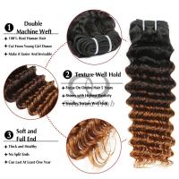 China Deep Wave Remy Human Hair Bundles 14-28 Inch Brazilian Sew In Weave 3 Bundles for sale