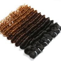 China Deep Wave Remy Human Hair Bundles 14-28 Inch Brazilian Sew In Weave 3 Bundles for sale