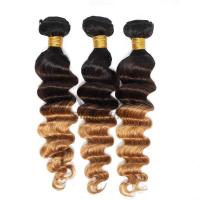China T1B 4 27 Loose Deep Wave Remy Human Hair Bundles 14-28 Inch Brazilian Sew In Weave for sale