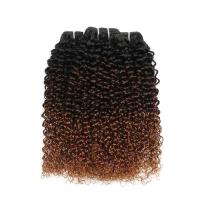 China T1B/4/30 Kinky Curly Remy Human Hair Bundles 14-28 Inch Brazilian Sew In Weave for sale