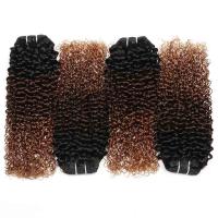 China T1B/4/30 Kinky Curly Remy Human Hair Bundles 14-28 Inch Brazilian Sew In Weave for sale