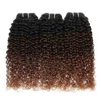 China T1B/4/30 Kinky Curly Remy Human Hair Bundles 14-28 Inch Brazilian Sew In Weave for sale