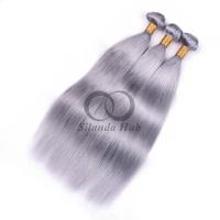 China Grey Straight Remy Human Hair Bundles 10-28 Inch Sew In Weave Brazilian Bundle Deals for sale