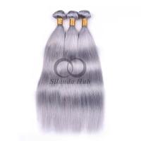 China Grey Straight Remy Human Hair Bundles 10-28 Inch Sew In Weave Brazilian Bundle Deals for sale