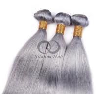 China Grey Straight Remy Human Hair Bundles 10-28 Inch Sew In Weave Brazilian Bundle Deals for sale