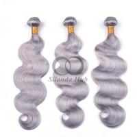 China Grey Body Wave Remy Human Hair Bundles 10-28 Inch Sew In Weave Brazilian 3 Bundles Set for sale