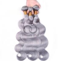 China Grey Body Wave Remy Human Hair Bundles 10-28 Inch Sew In Weave Brazilian 3 Bundles Set for sale