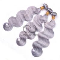 China Grey Body Wave Remy Human Hair Bundles 10-28 Inch Sew In Weave Brazilian 3 Bundles Set for sale