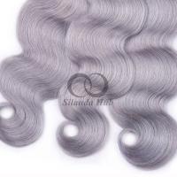 China Grey Body Wave Remy Human Hair Bundles 10-28 Inch Sew In Weave Brazilian 3 Bundles Set for sale