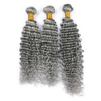 China Grey Deep Wave Remy Human Hair Bundles 10-28 Inch Brazilian Sew In Weave 3 Bundles Set for sale
