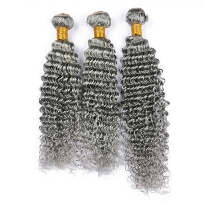 China Grey Deep Wave Remy Human Hair Bundles 10-28 Inch Brazilian Sew In Weave 3 Bundles Set for sale