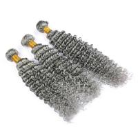 China Grey Deep Wave Remy Human Hair Bundles 10-28 Inch Brazilian Sew In Weave 3 Bundles Set for sale