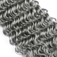 China Grey Deep Wave Remy Human Hair Bundles 10-28 Inch Brazilian Sew In Weave 3 Bundles Set for sale