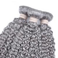China Grey Kinky Curly Remy Human Hair Bundles Sew In Weave Brazilian 10-28 Inch 3 Bundles for sale