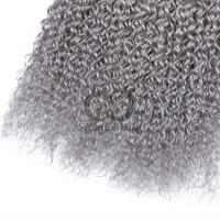 China Grey Kinky Curly Remy Human Hair Bundles Sew In Weave Brazilian 10-28 Inch 3 Bundles for sale