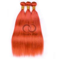 China Orange Red Straight Remy Human Hair Bundles Sew In Weave Brazilian 10-28 Inch 3 Bundles for sale