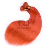 China Orange Red Straight Remy Human Hair Bundles Sew In Weave Brazilian 10-28 Inch 3 Bundles for sale