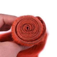 China Orange Red Body Wave Remy Human Hair Bundles 10-28 Inch Double Wefted Sew In Weave for sale