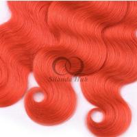 China Orange Red Body Wave Remy Human Hair Bundles 10-28 Inch Double Wefted Sew In Weave for sale