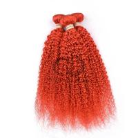 China Orange Red Kinky Curly Remy Human Hair Bundles 10-28 Inch Brazilian Sew In Weave for sale