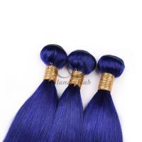 China Blue Straight Remy Human Hair Bundles Sew In Weave 10-28 Inch Brazilian Bundle Deals for sale